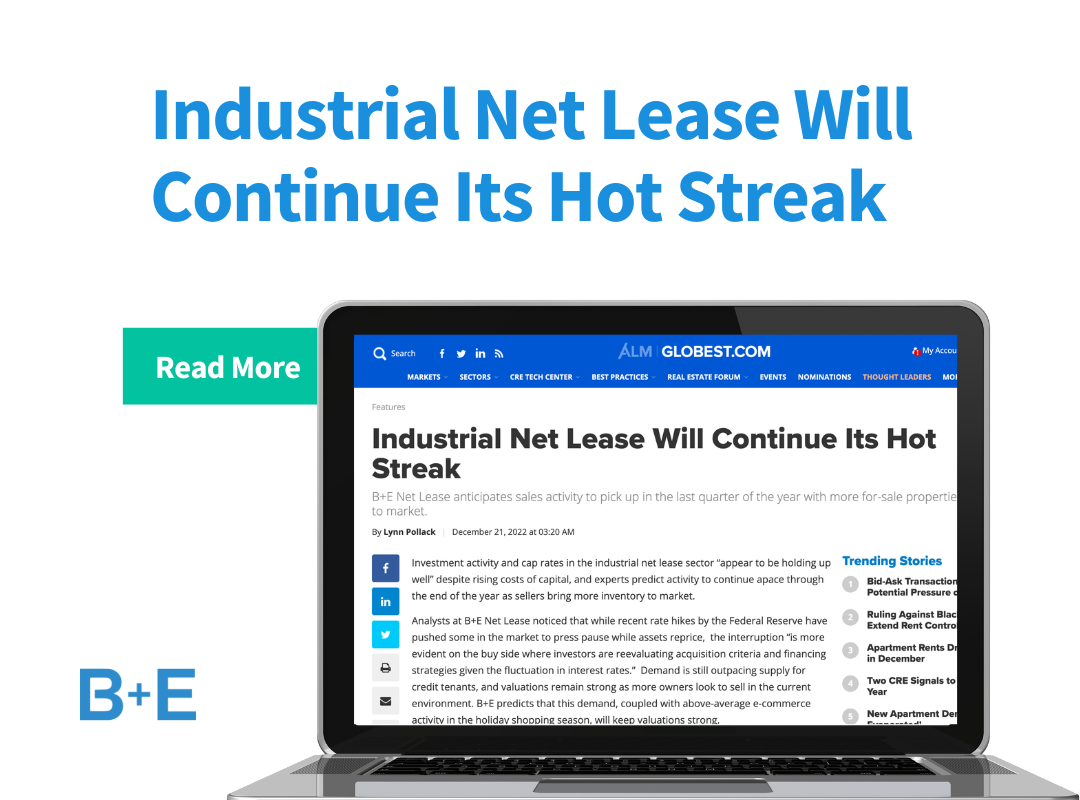 Industrial Net Lease Will Continue Its Hot Streak - B+E